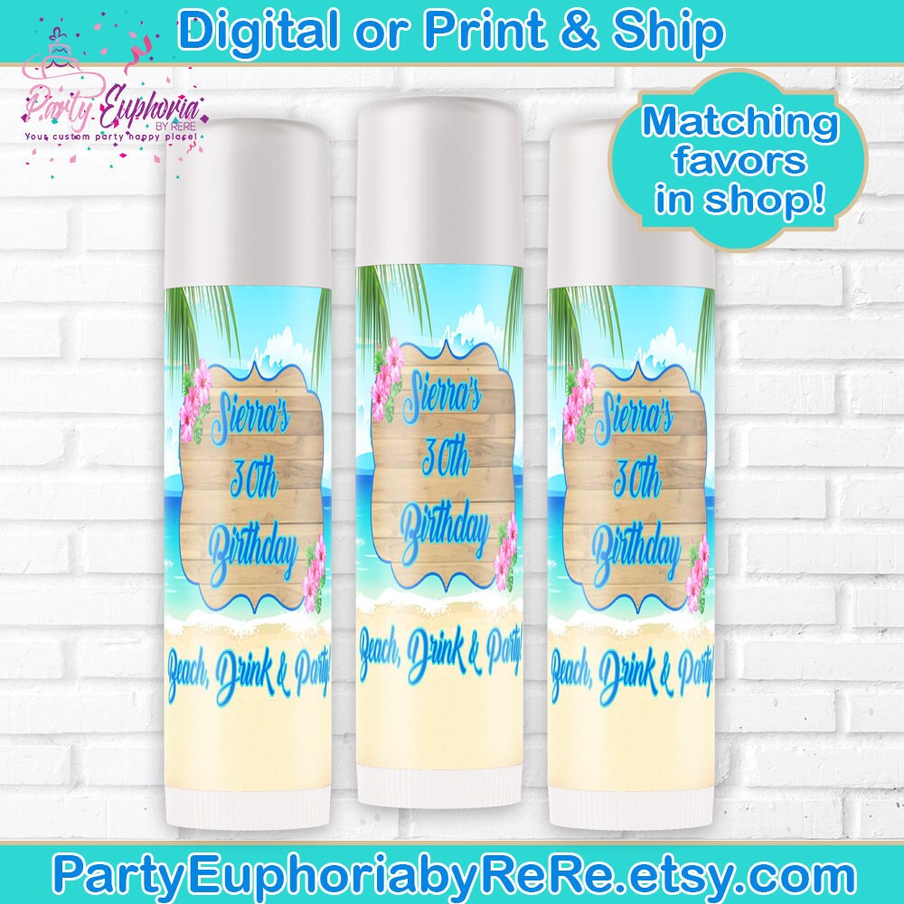 Beach Party Theme | Beach Party | Beach Party Favors | Beach Lip Balm ...