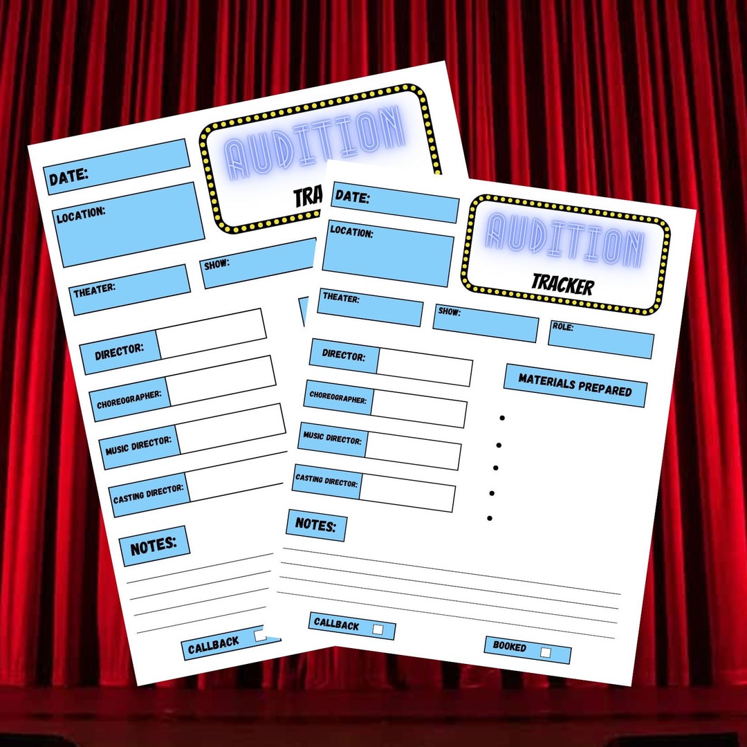 Audition Tracker and Planner - Etsy