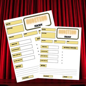 Audition Tracker and Planner - Etsy