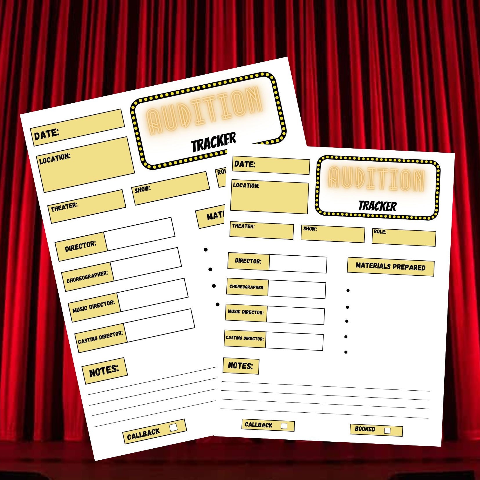 Audition Tracker and Planner - Etsy