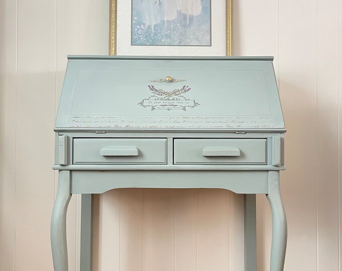 French Blue Secretary Desk - Etsy