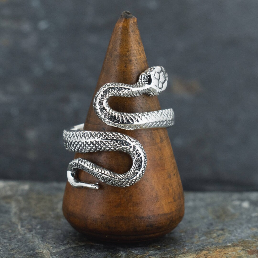 Adjustable Sterling Silver Snake Wrap Statement Ring - Etsy