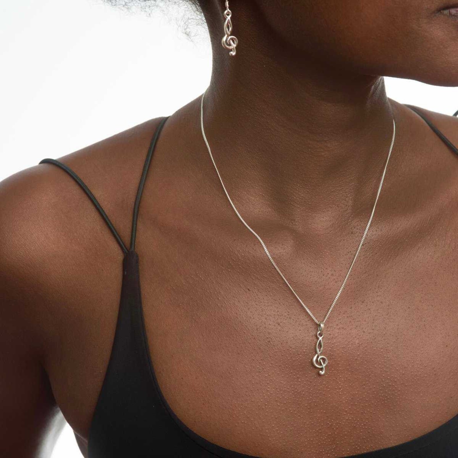 Treble Clef Music Note Pendant in Gold Music Note Charm - Etsy UK