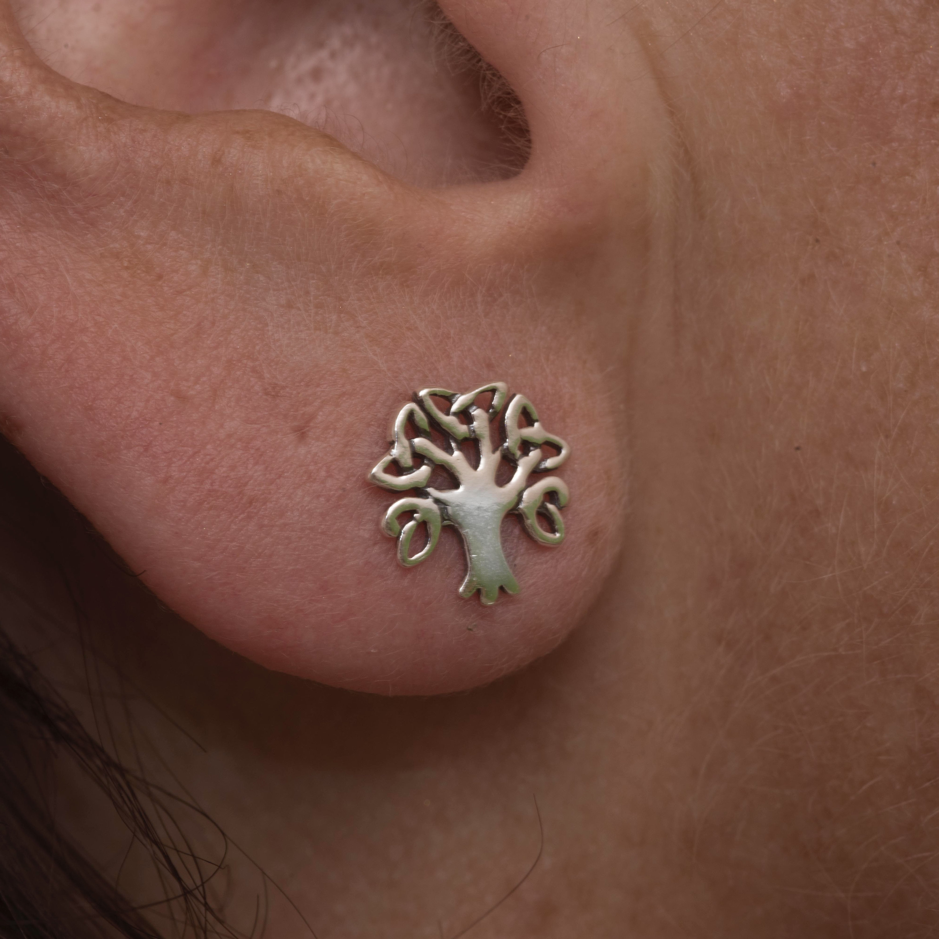 Tree of Life Silver Stud Earringssterling Silver Stud | Etsy