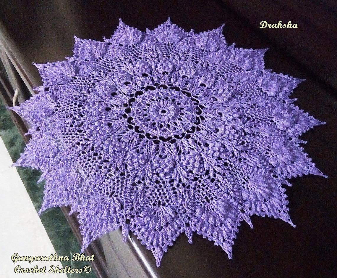 Draksha PATTERN for a Textured Crochet Doily - Etsy