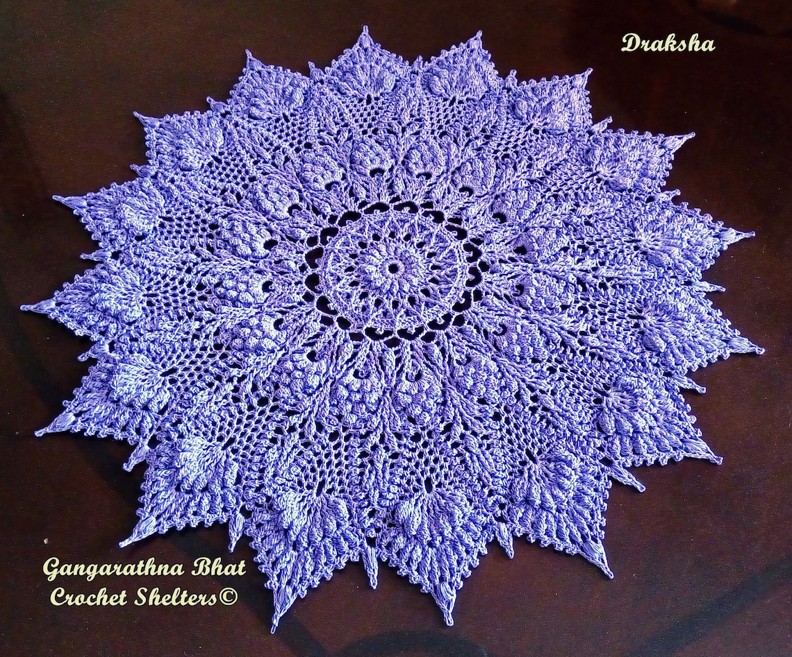 Draksha - PATTERN for a Textured Crochet Doily - Etsy