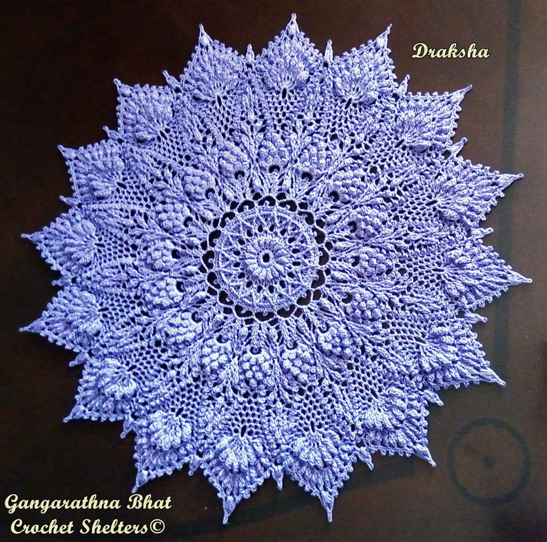 Draksha - PATTERN for a Textured Crochet Doily - Etsy Canada