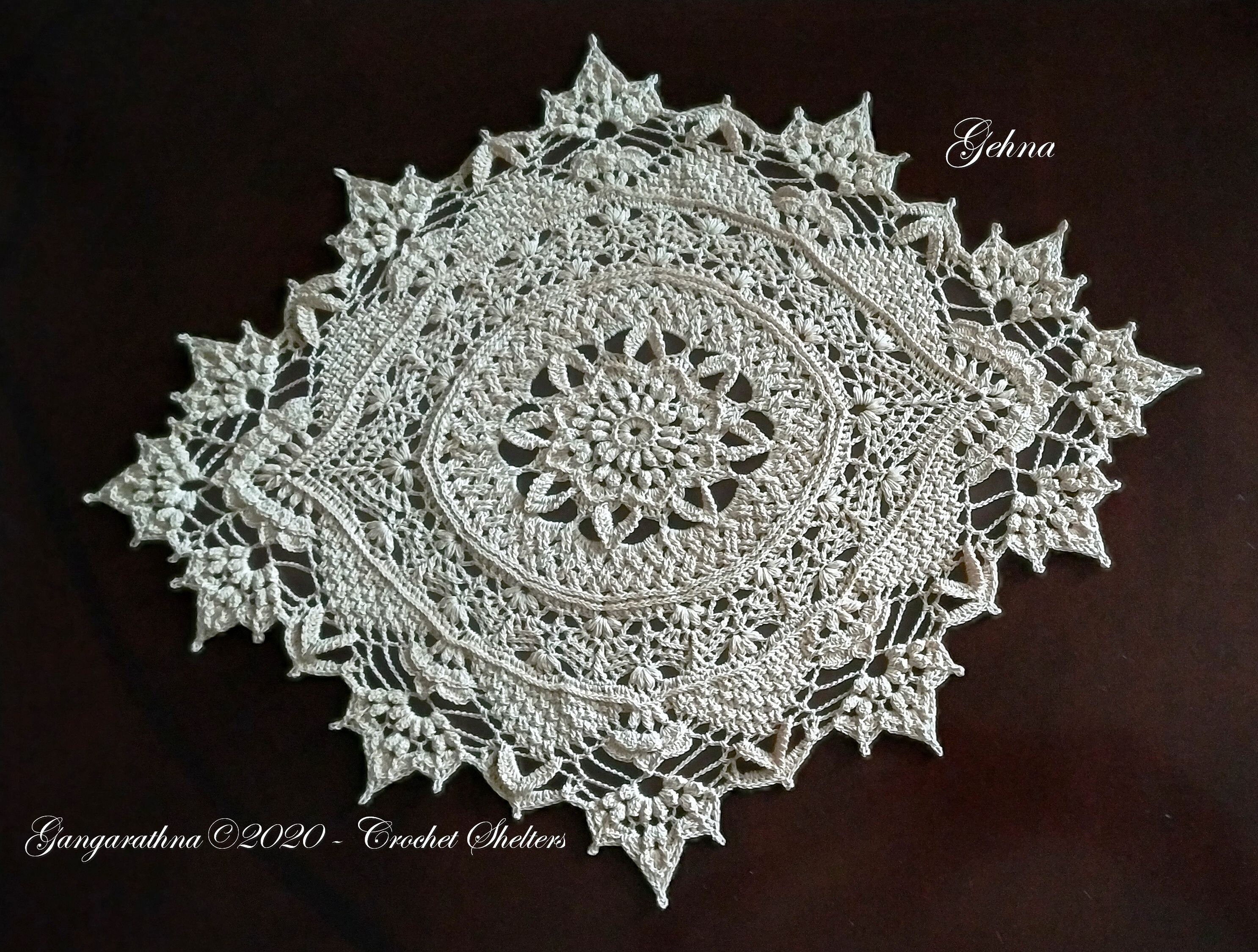 Gehna (diamond) - PATTERN for a Textured Doily - Etsy