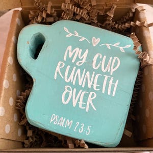 My Cup Runneth Over Coffee Cup, Coffee Bar Decor, Wooden Coffee Mug ...