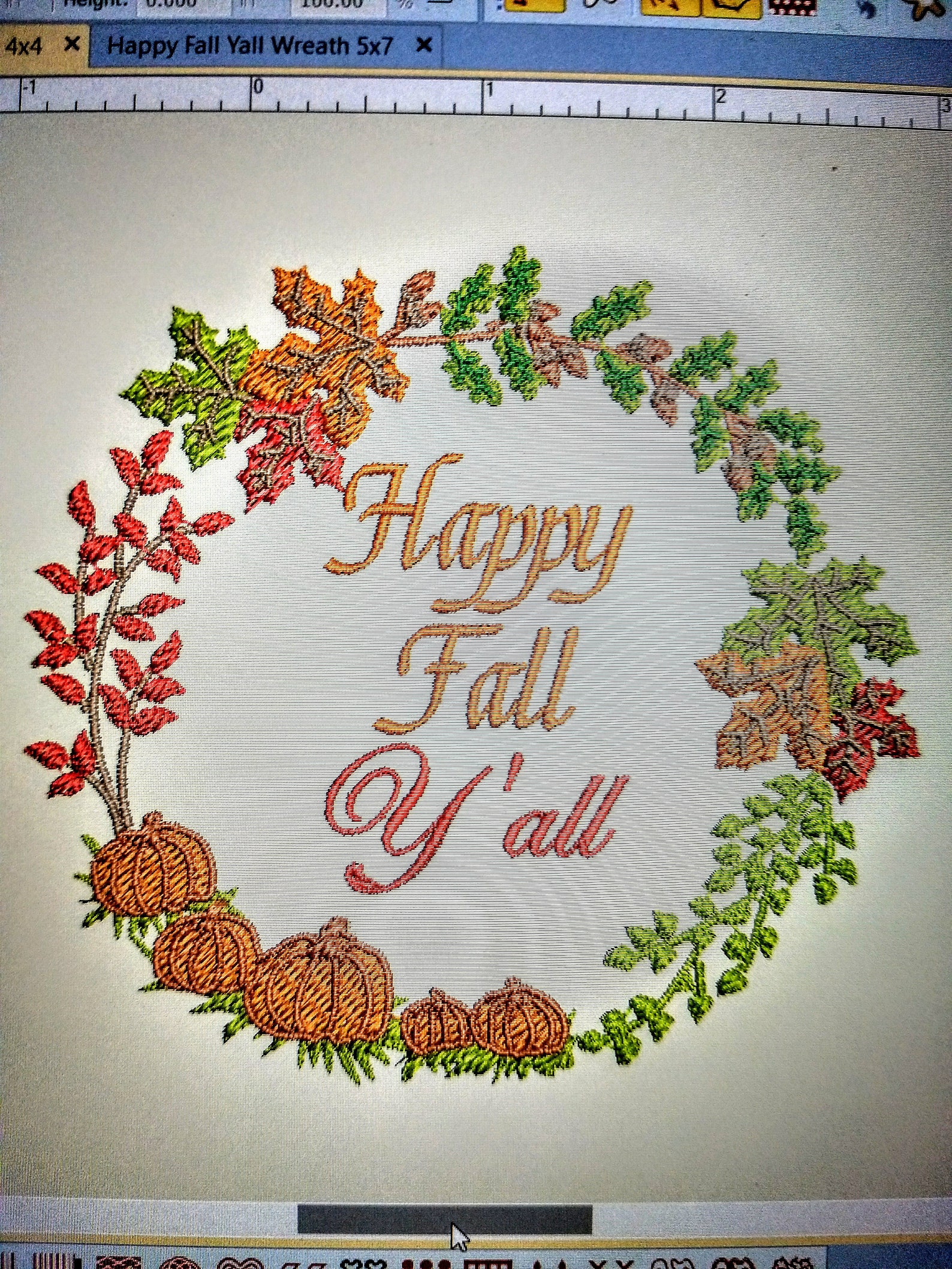 Happy Fall Y'all Wreath Machine Embroidery Design - 3 Sizes - Etsy
