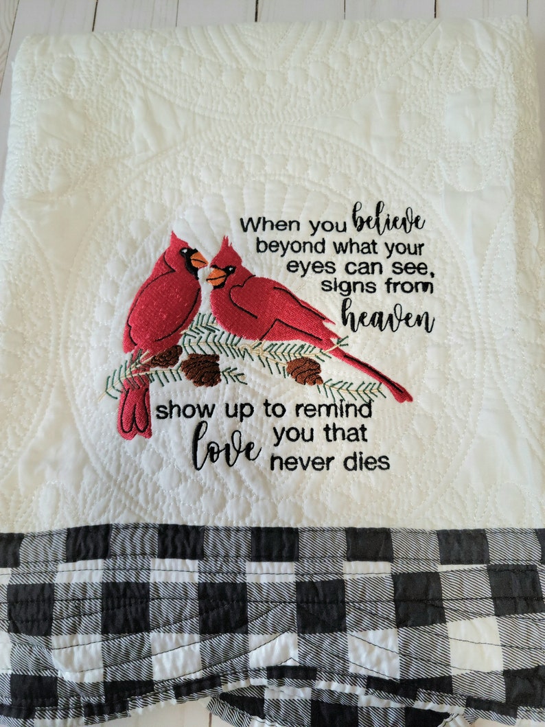 Cardinal Memorial Quote Embroidery , When You Believe Beyond Quote ...