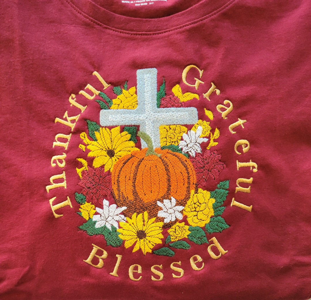 Pumpkin and Cross, Grateful, Thankful, and Blessed, "harvest Design ...