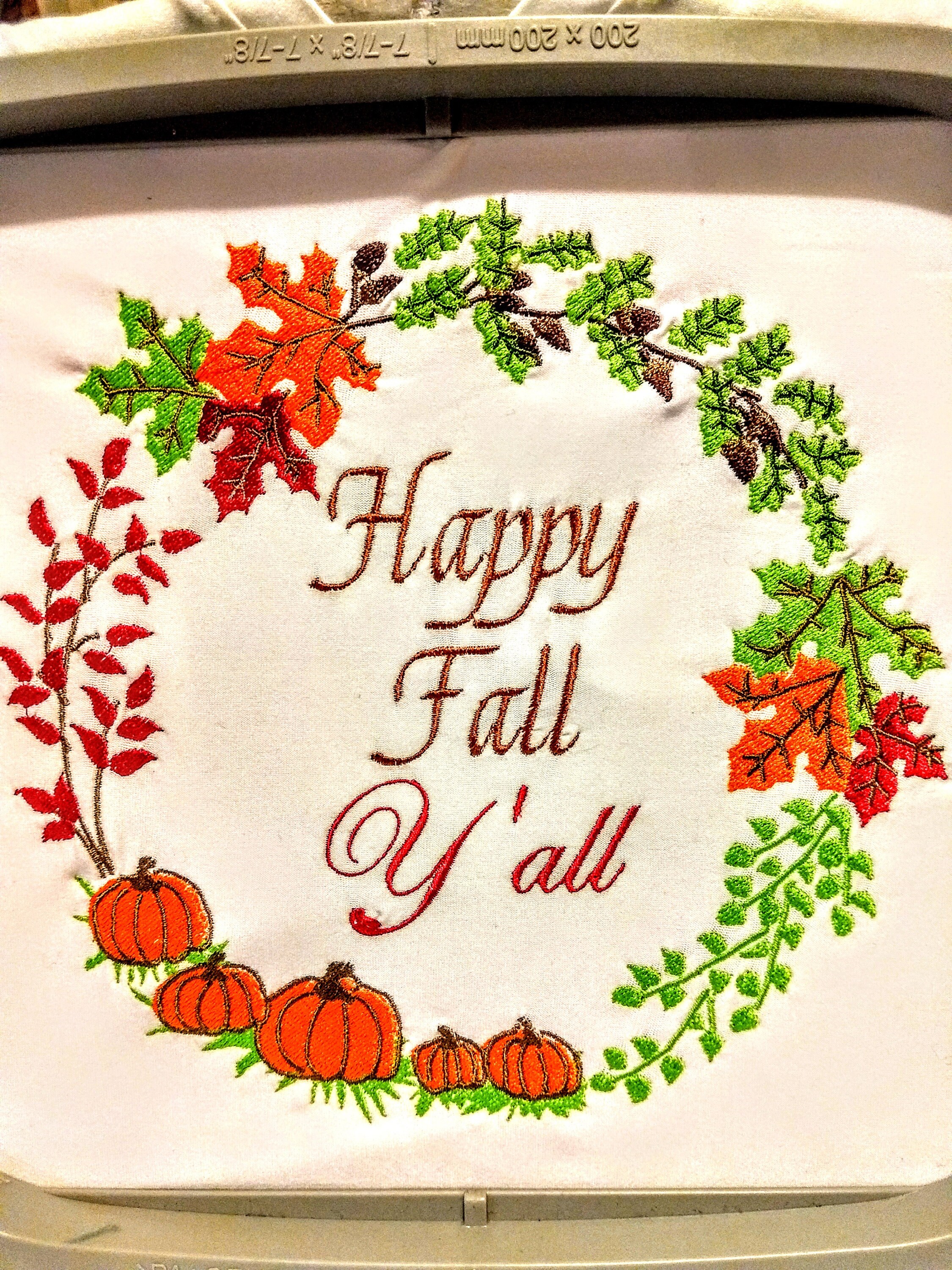 Happy Fall Y'all Wreath Machine Embroidery Design - 3 Sizes - Etsy