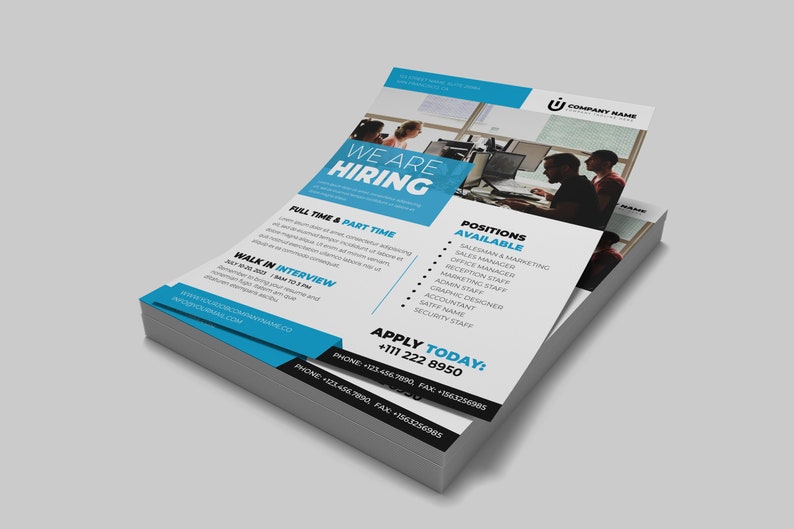 Job Vacancy Flyer Template: We Are Hiring (photoshop, MS Word) - Etsy