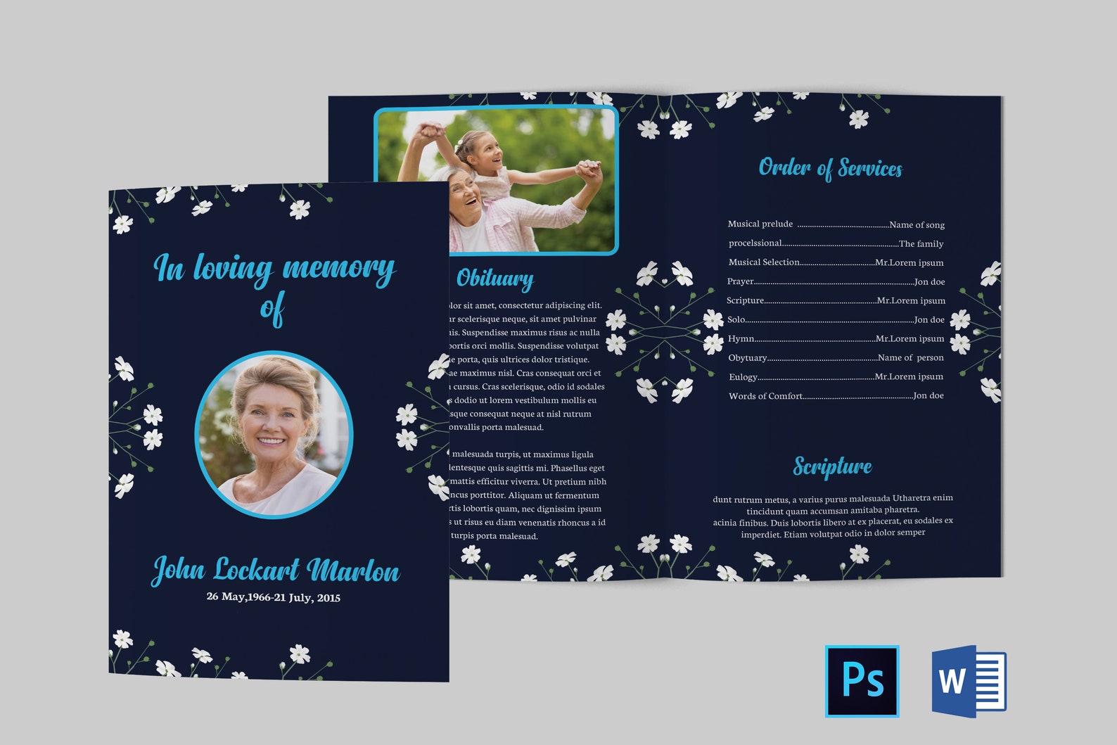 Funeral Program Template Funeral Program Template Word - Etsy