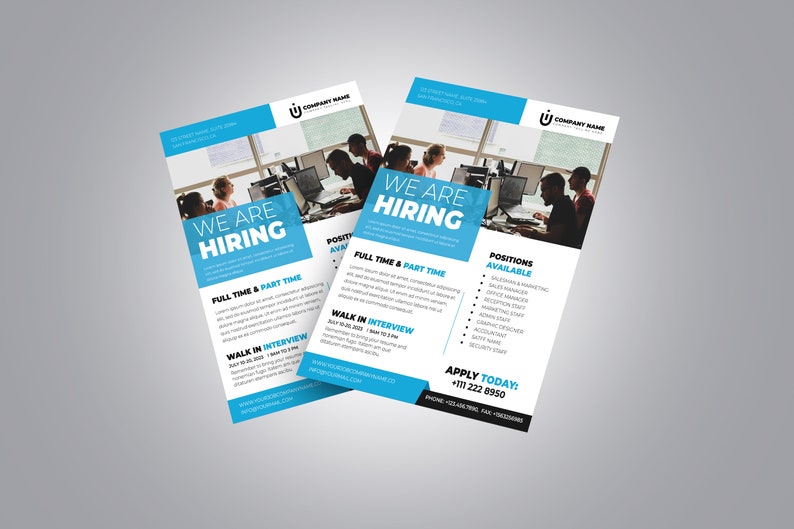 Job Vacancy Flyer Template: We Are Hiring (photoshop, MS Word) - Etsy