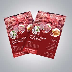 Meat Shop Flyer Template | Butcher Shop Flyer Template | Canva ...