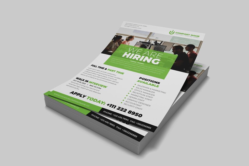 Job Vacancy Flyer Template: We Are Hiring (photoshop, MS Word) - Etsy