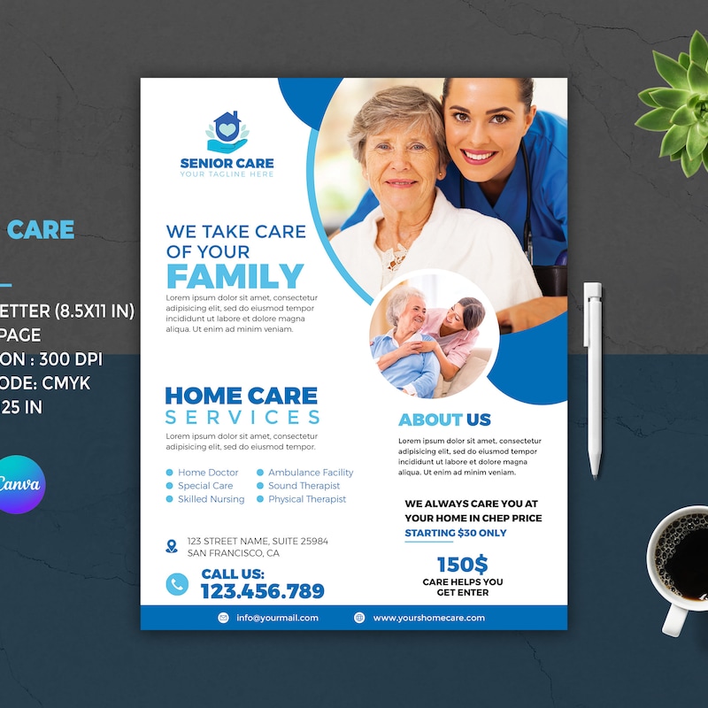 Home Care Logo Canva - Etsy