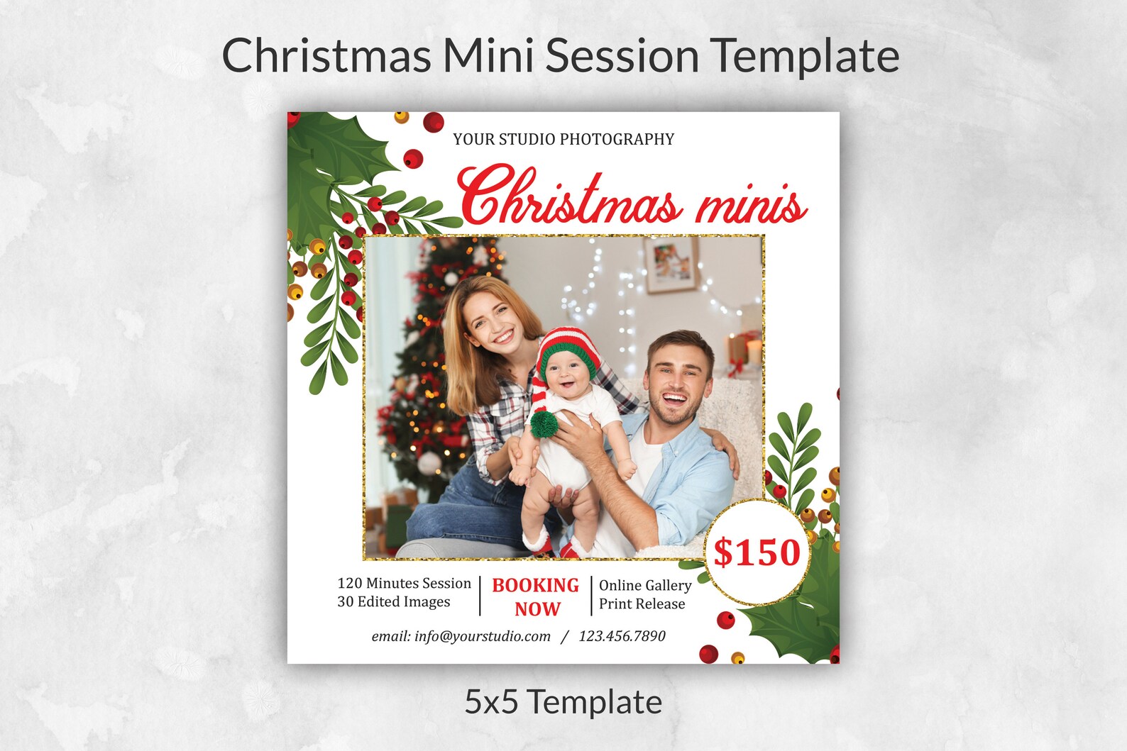 Christmas Mini Session Template | Christmas Minis Flyer Template ...