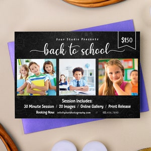 Back to School Mini Session Template: Photography Marketing Board (PSD ...