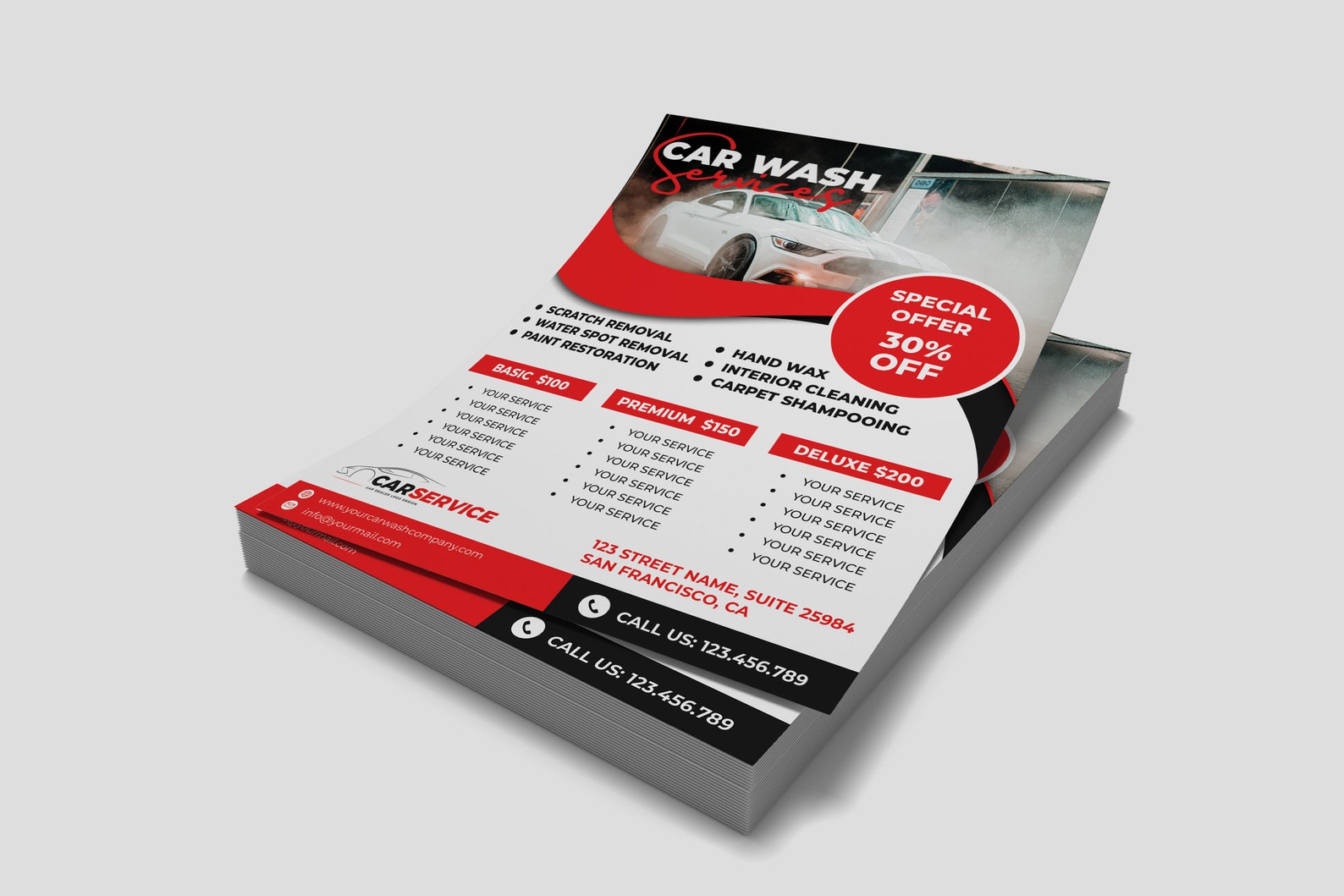 Car Detailing Flyer Template Car Wash Flyer Template Automobile Service ...