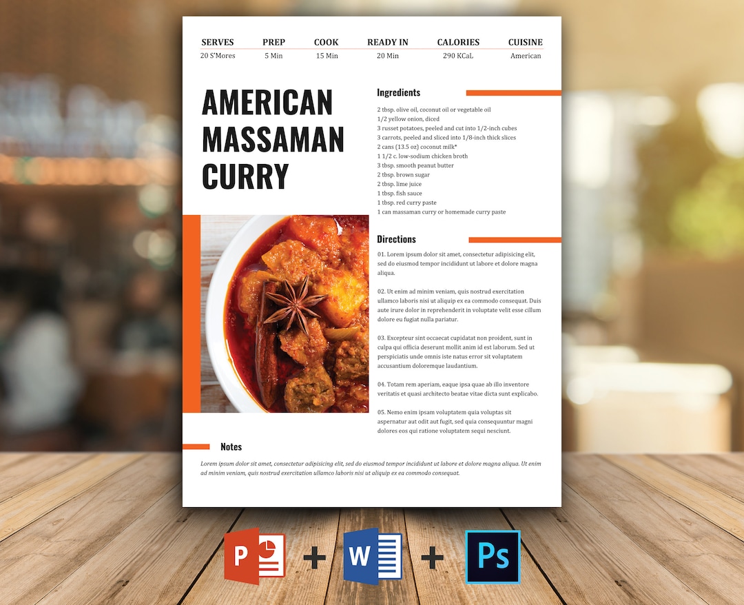 Editable Recipe Template, Recipe Binder Printable, Cookbook Template ...