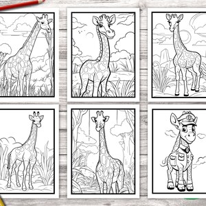 50 Cute Giraffe Coloring Book for Kids and Adults Giraffes Coloring ...