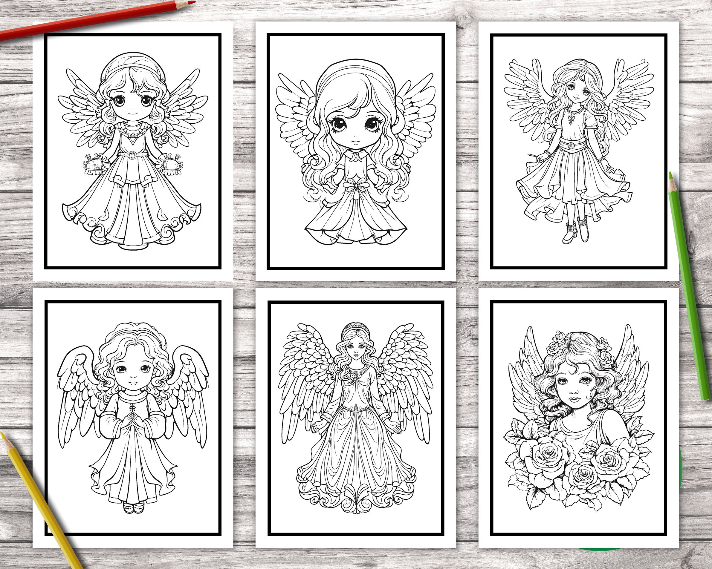 50 Angel Coloring Book for Kids and Adults Baby Angel Coloring Book ...