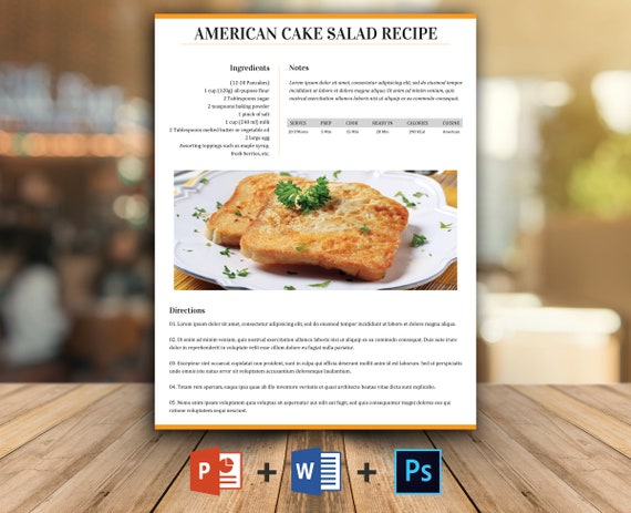 Editable Recipe Template Recipe Binder Printable Cookbook | Etsy