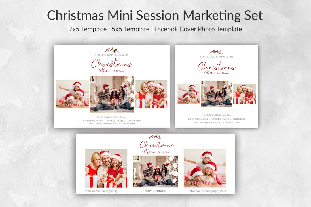 Christmas Mini Session Marketing Set: Photography Template (digital ...