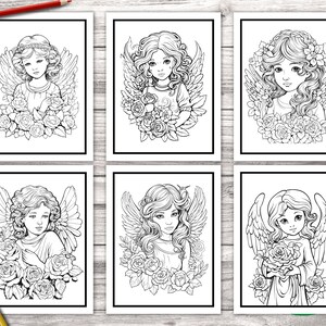 50 Angel Coloring Book for Kids and Adults Baby Angel Coloring Book ...