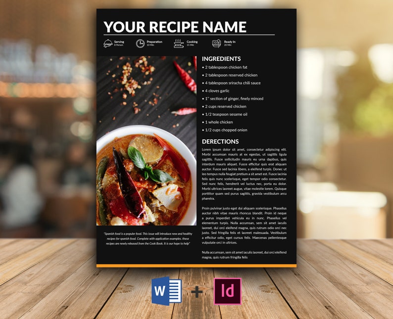 Recipe Book Template Cookbook Template Editable Recipe - Etsy Canada
