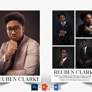 Modeling Comp Card Template Model Agency Zed Card Photoshop, MS Word ...