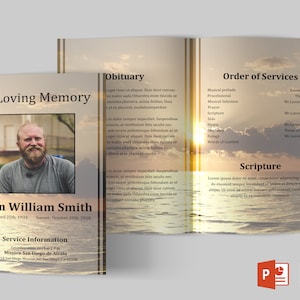 Sunset Funeral Program Template Funeral Program Template | Etsy