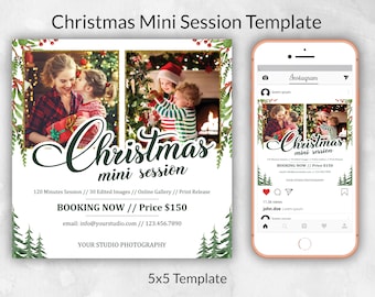 Christmas Mini Session Template Christmas Minis Flyer | Etsy
