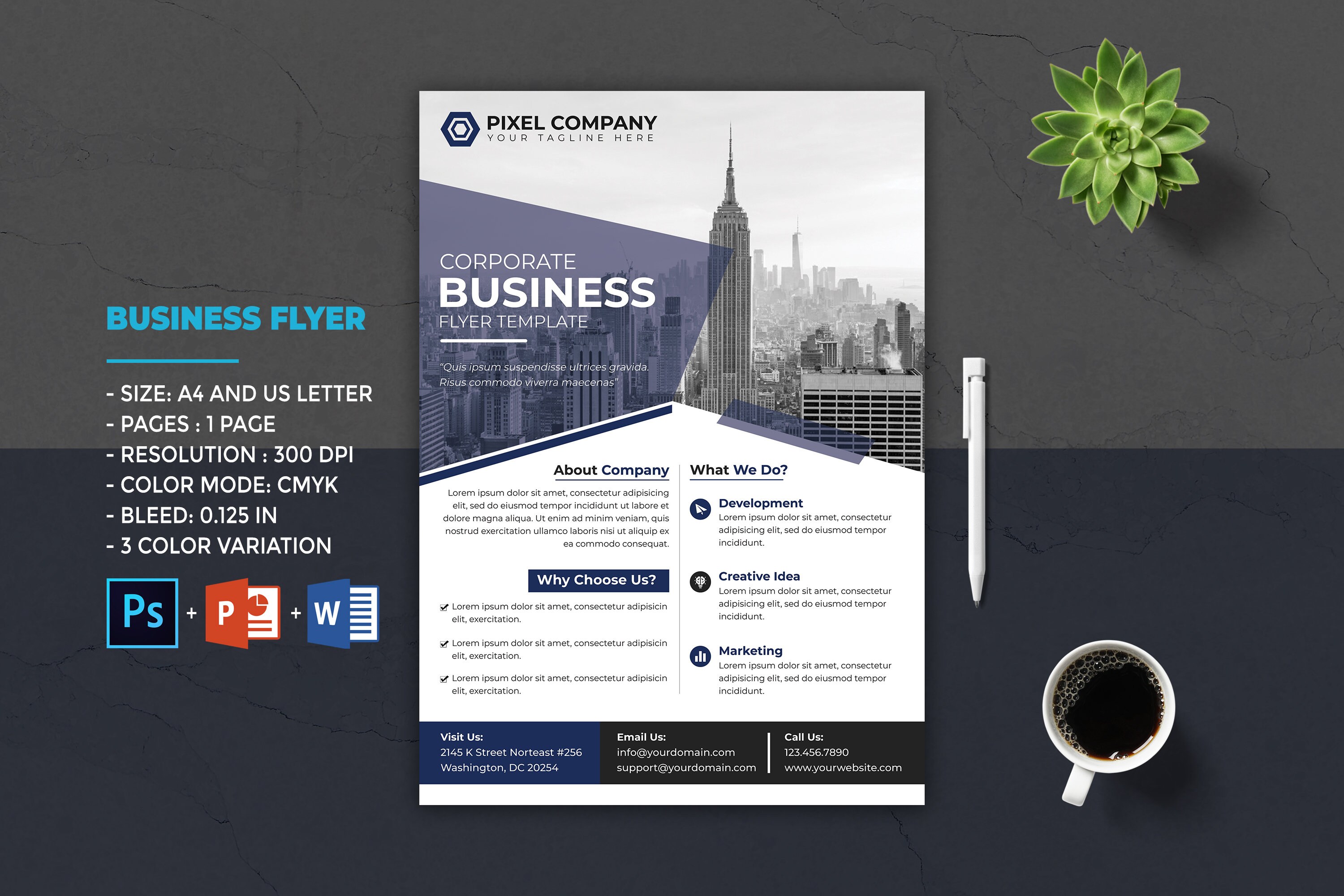Printable Business Flyer Corporate Flyer Template Agency Flyer Ms Word ...