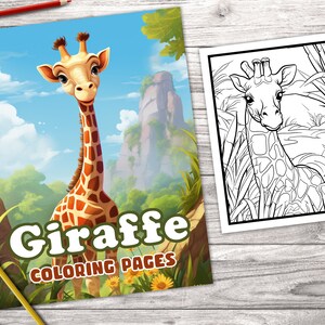 50 Cute Giraffe Coloring Book for Kids and Adults Giraffes Coloring ...