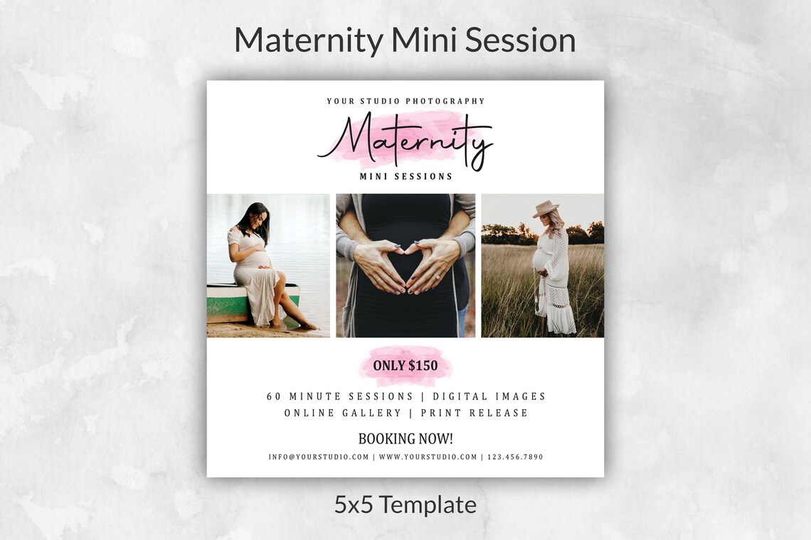 Maternity Mini Session Template Baby Bump Marketing Board Maternity ...