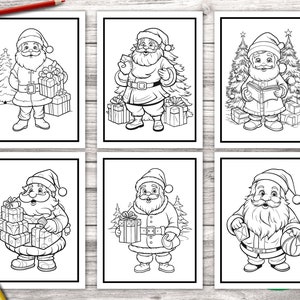 50 Christmas Santa Claus Coloring Book for Kids and Adults Christmas ...