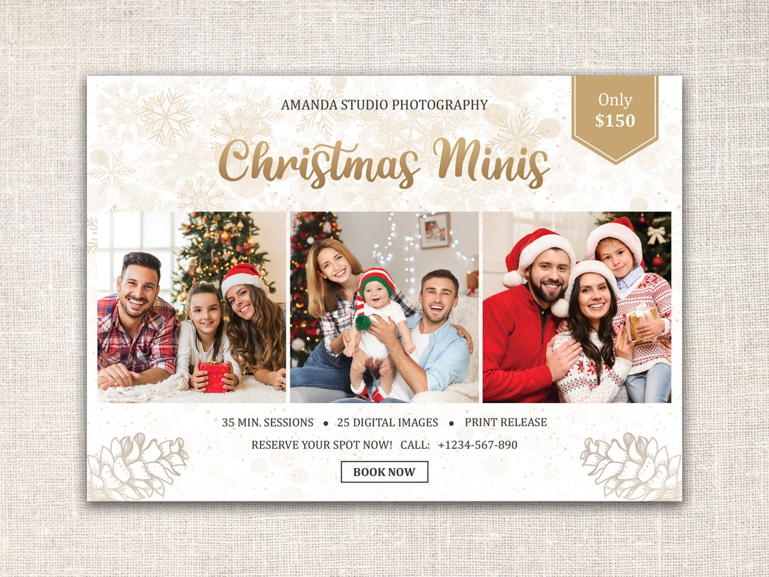 Christmas Mini Session Template: Photography Marketing Board (photoshop ...