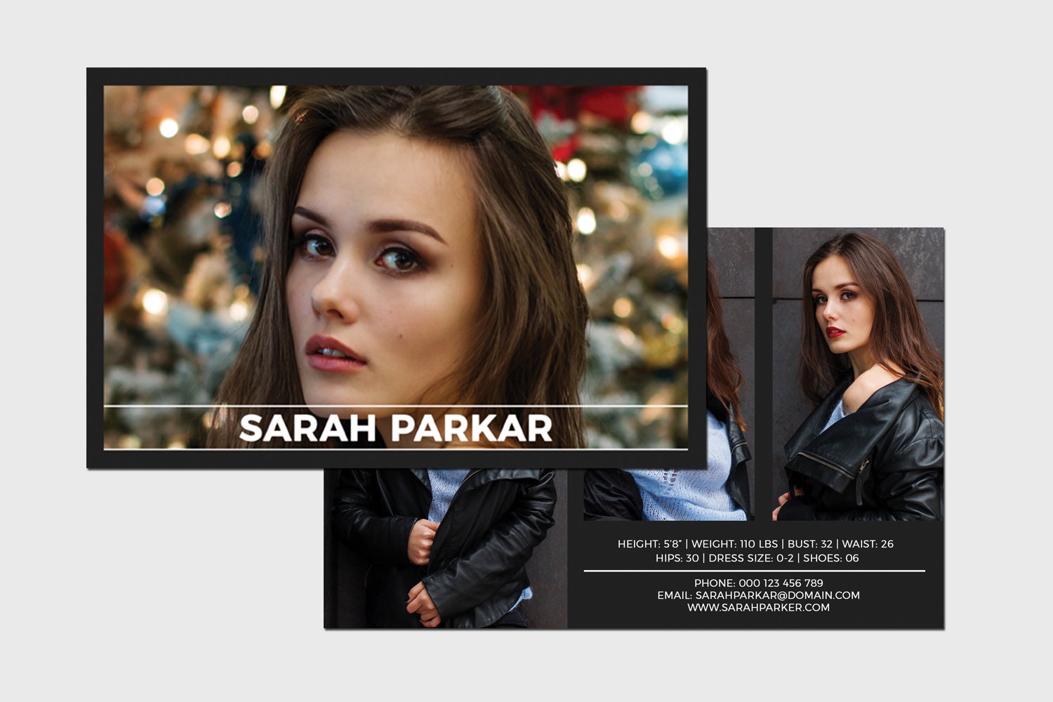 Modeling Comp Card Model Agency Zed Card Photoshop, Elements & MS Word ...