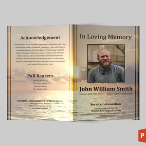Sunset Funeral Program Template Funeral Program Template | Etsy
