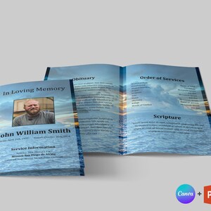 Sunset Funeral Program Template | Funeral Program Template Word and ...