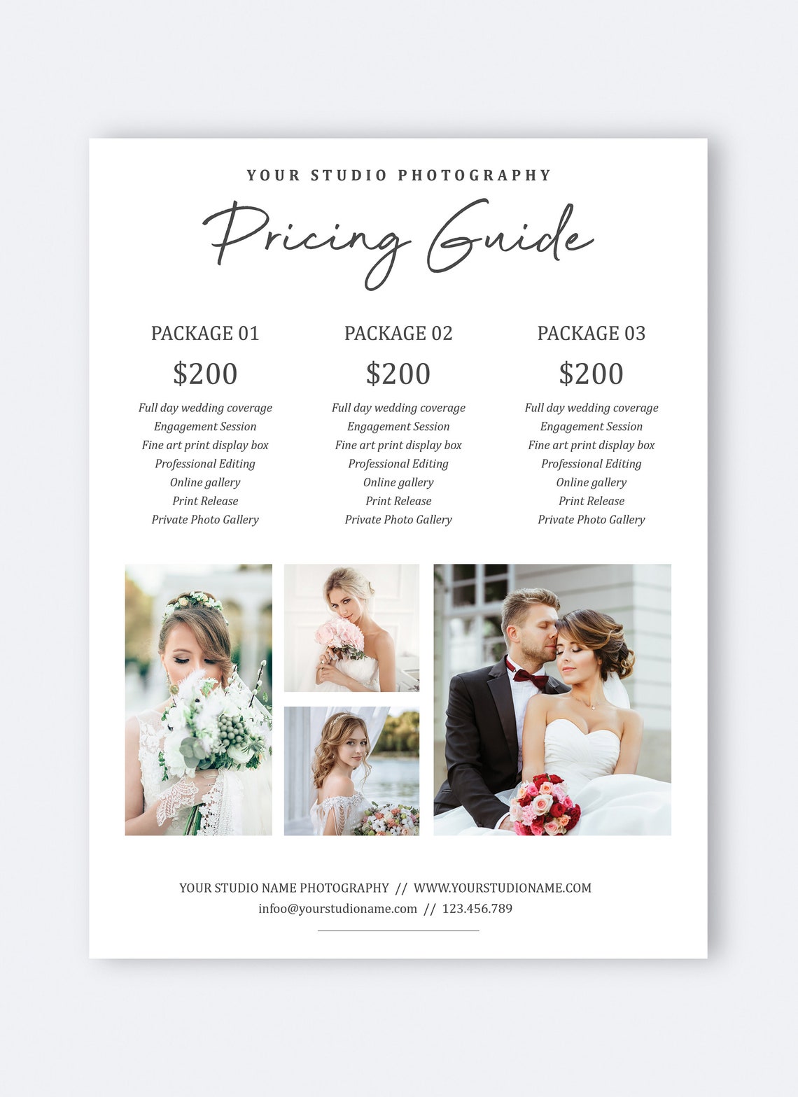 Photography Pricing Template Photography Price List Template - Etsy