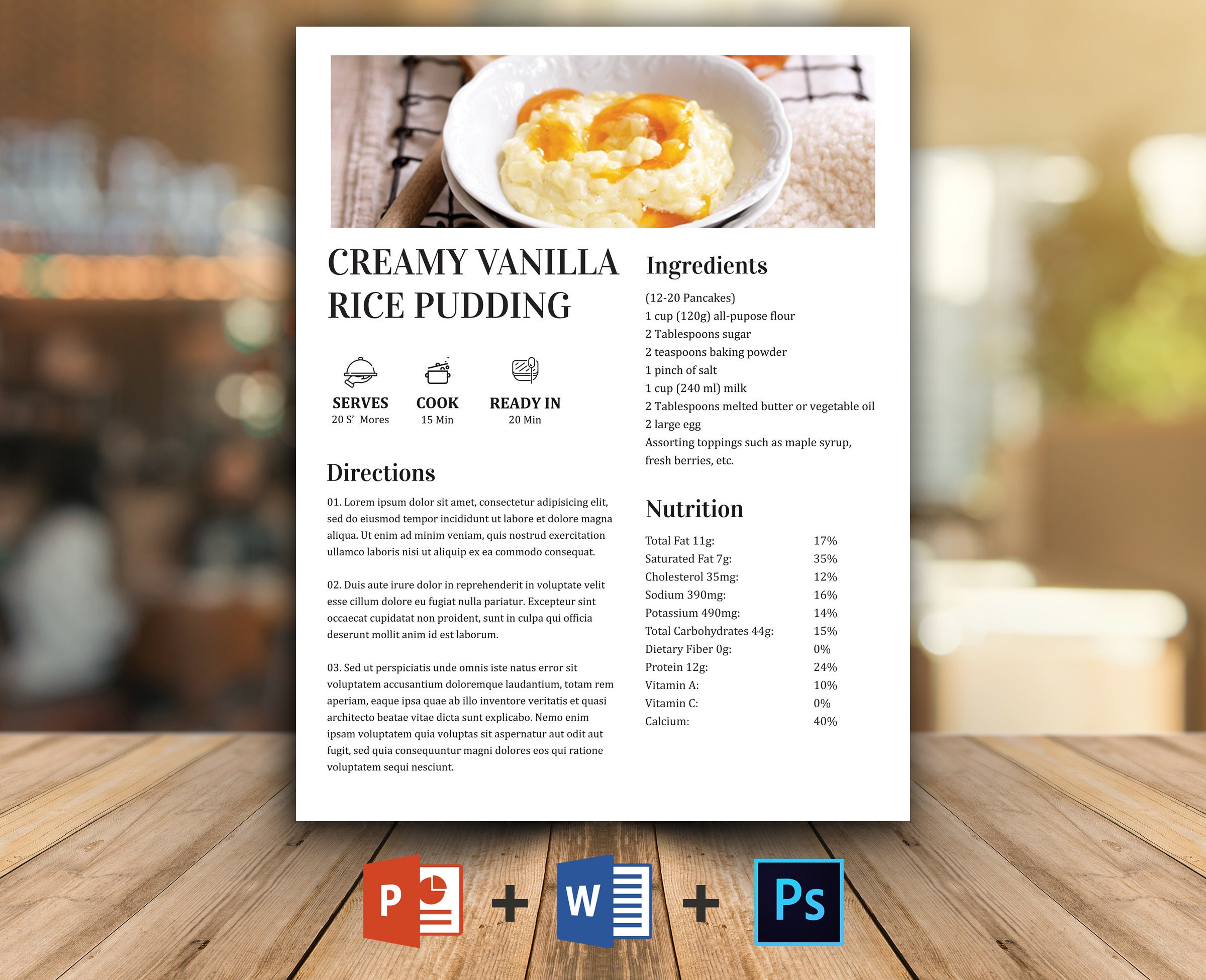 Bearbeitbare Rezeptvorlage, Rezept Binder druckbare, Kochbuch Vorlage ...