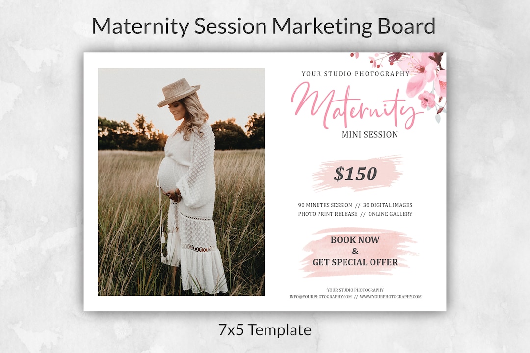 Maternity Mini Session Template | Baby Bump Marketing Board | Maternity ...