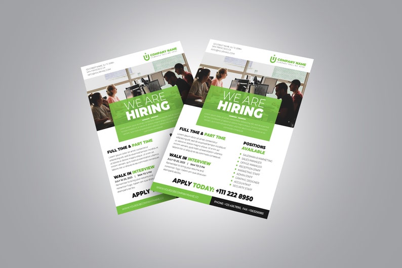 Job Vacancy Flyer Template: We Are Hiring (photoshop, MS Word) - Etsy