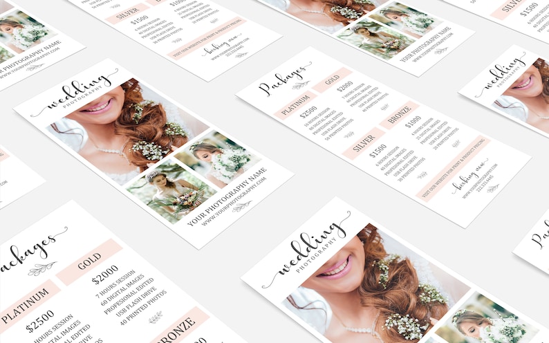 Photography Rack Card Template Photography Pricing Guide | Etsy