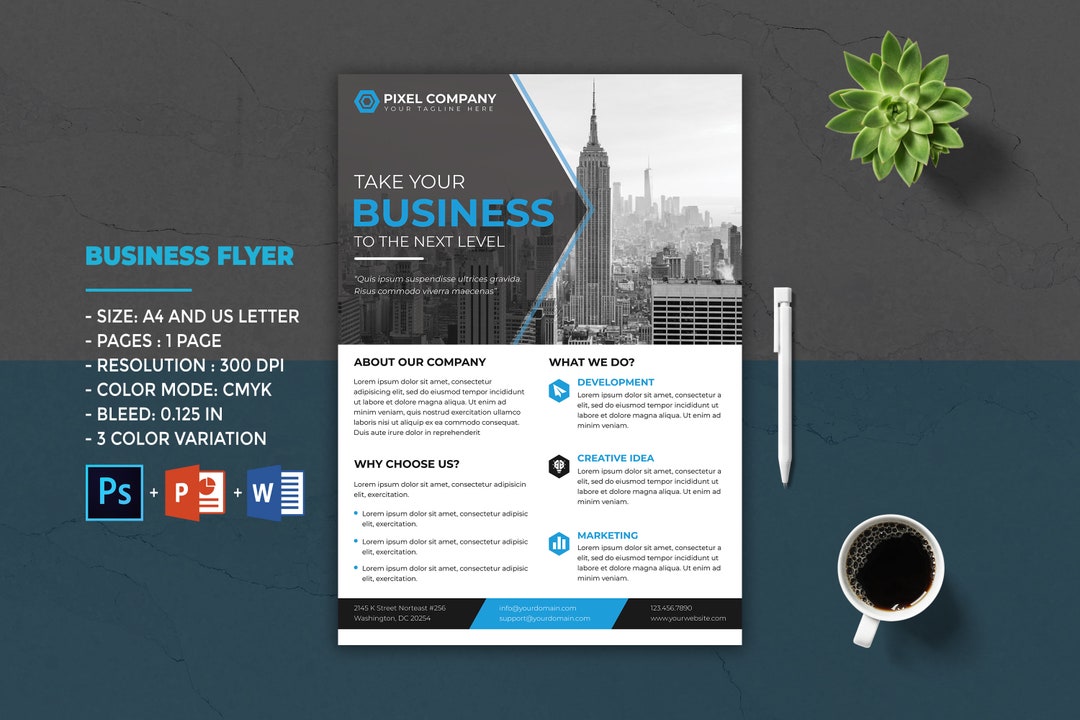 Printable Business Flyer | Corporate Flyer Template | Agency Flyer | Ms ...